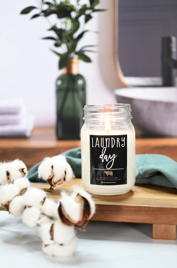 Milkhouse Laundry Day Mason Jar Candle 13oz | Daisy Trading Co – Daisy ...