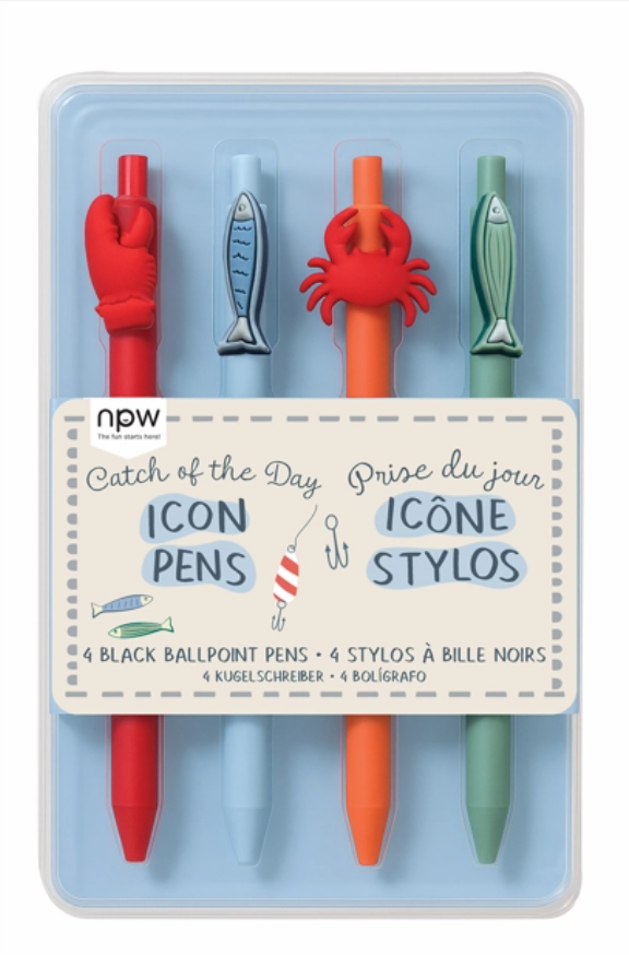 Catch of the Day Icon Pens – 4 Pack | Coastal Novelty Pens – Daisy ...