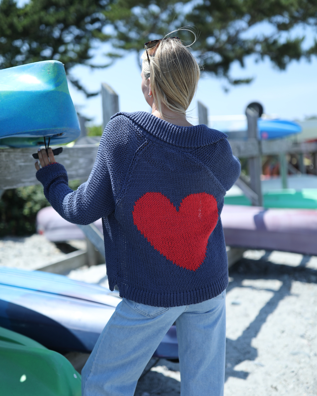 Wooden Ships Heart Back Chunky Cardigan | Spring Knit Layer – Daisy ...
